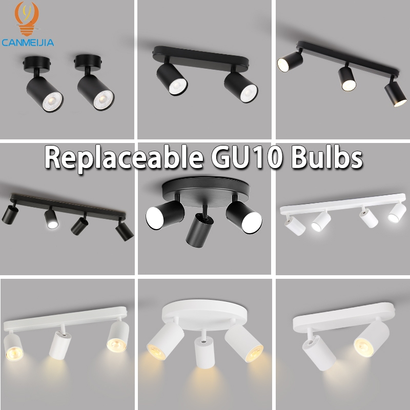 Bulb Replaceable Gu10 Spotlight Tri-color Track Light Set Led Spot ...