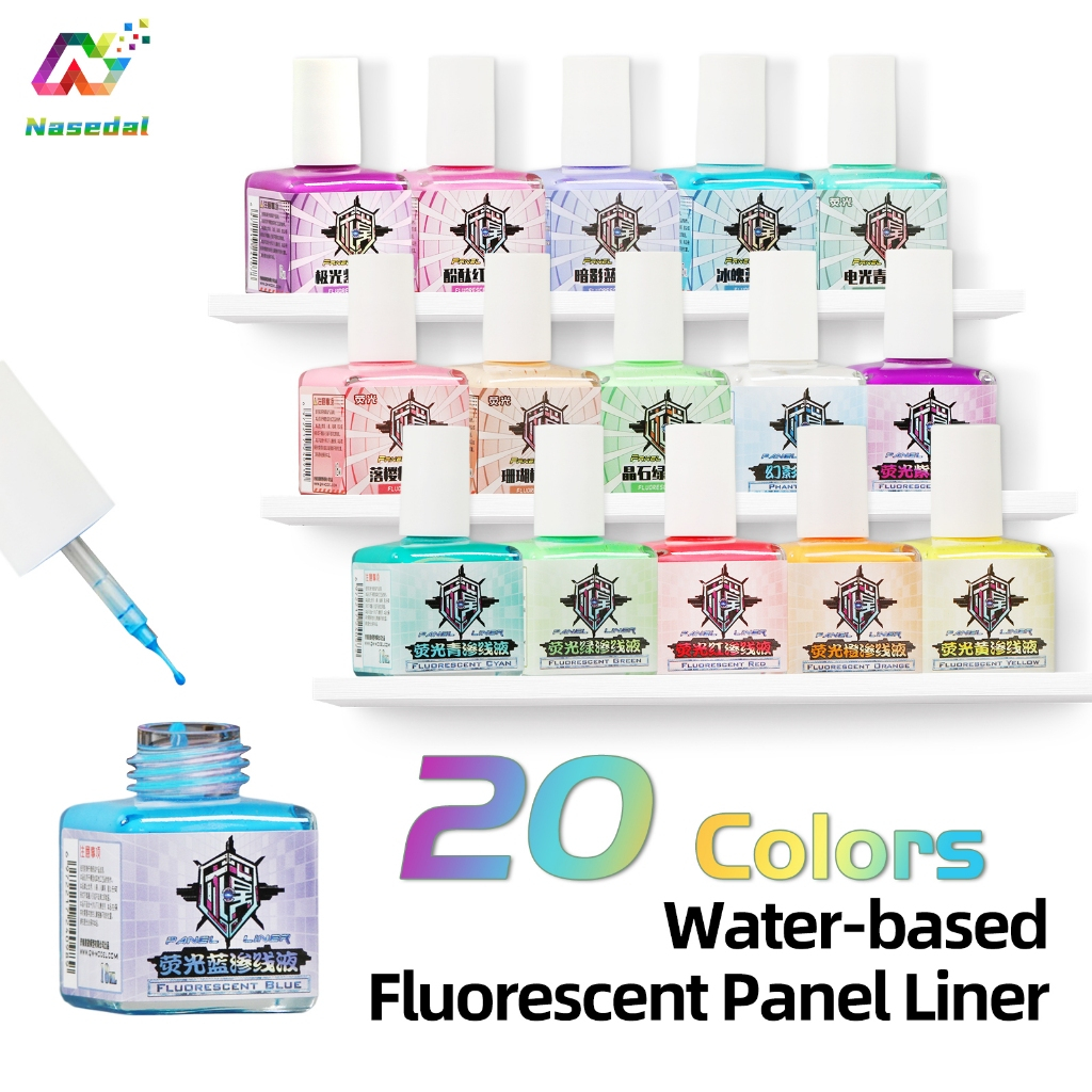 21 Colours 18ml Fluorescent Panel Liner Water-based Model for Gundam ...