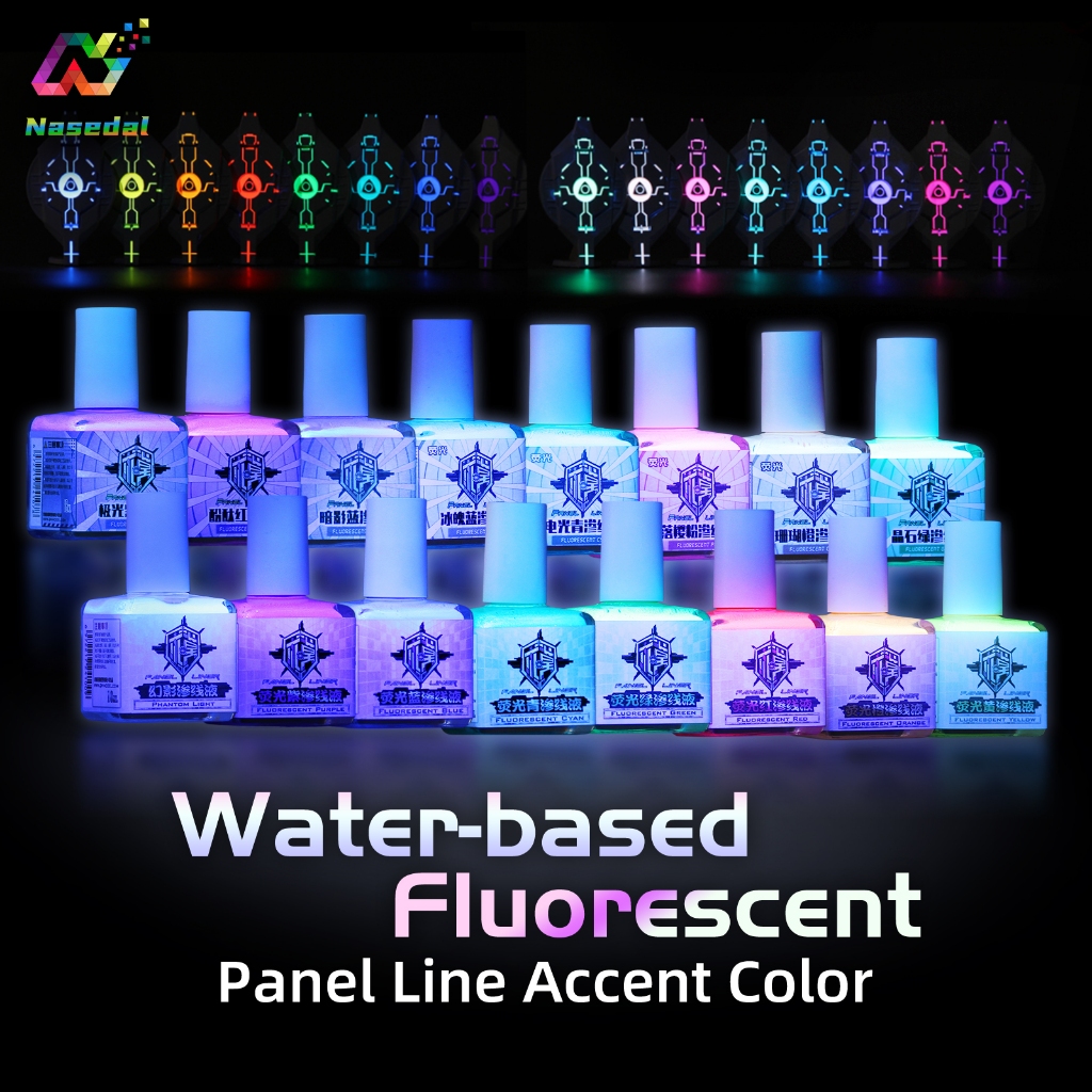 21 Colours Fluorescent Panel Liner Water-based Model for Gundam Gunpla ...