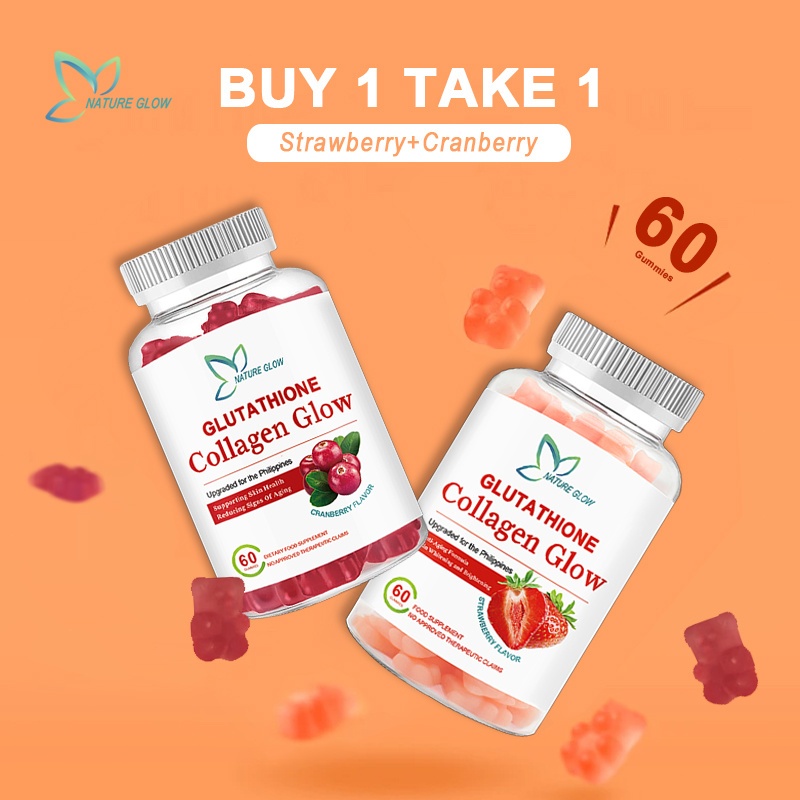 NATURE GLOW Glutathione Collagen Glow Gummies Original Anti-Aging ...