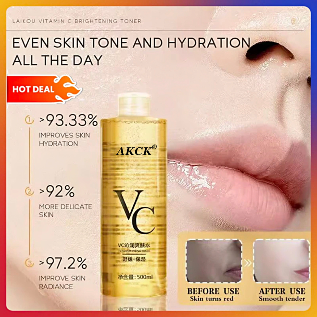 500ML Vitamin C Toner Intensive Whitening Toner Essence Remove Melasma Acne Pimple Marks Skin ...