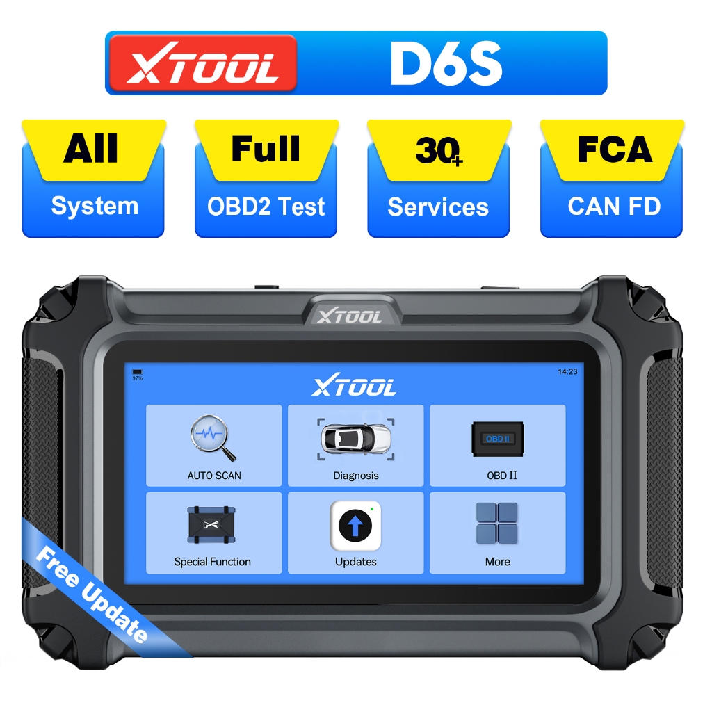 XTOOL D6S Lifetime Free Update OBD2 Scanner Full System Car Diagnostic ...