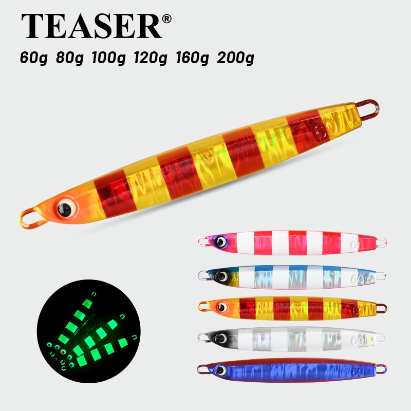 TEASER【J151】Quick Draw Metal Jigging Lure 60g 80g 100g 120g 160g 200g ...