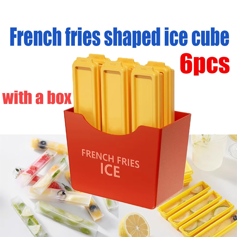 French Fries Design Ice Cube Mold, With Magnetic Storage Box ...