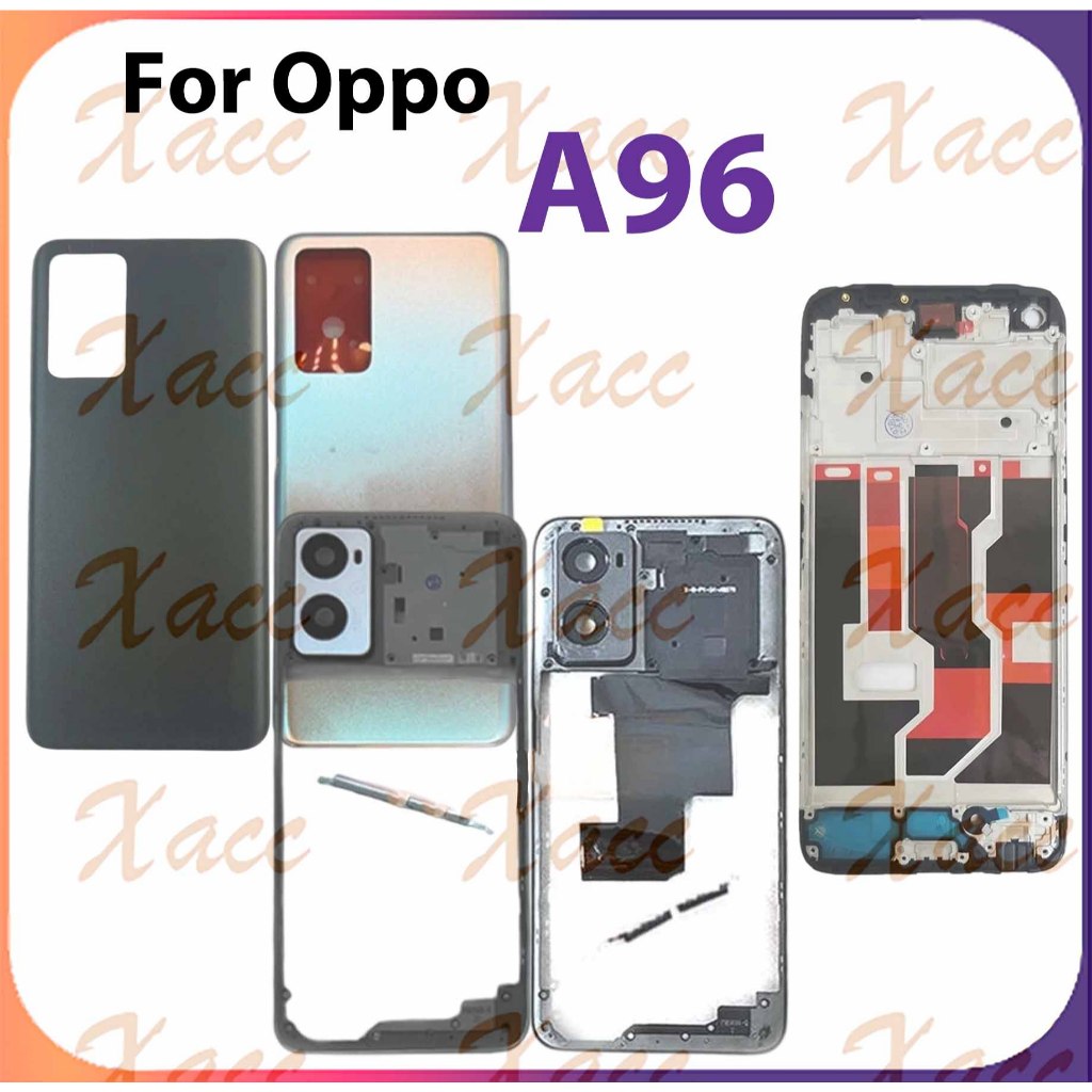 For Oppo A96 Battery Back Cover Full Set with Middle Frame Buttons ...