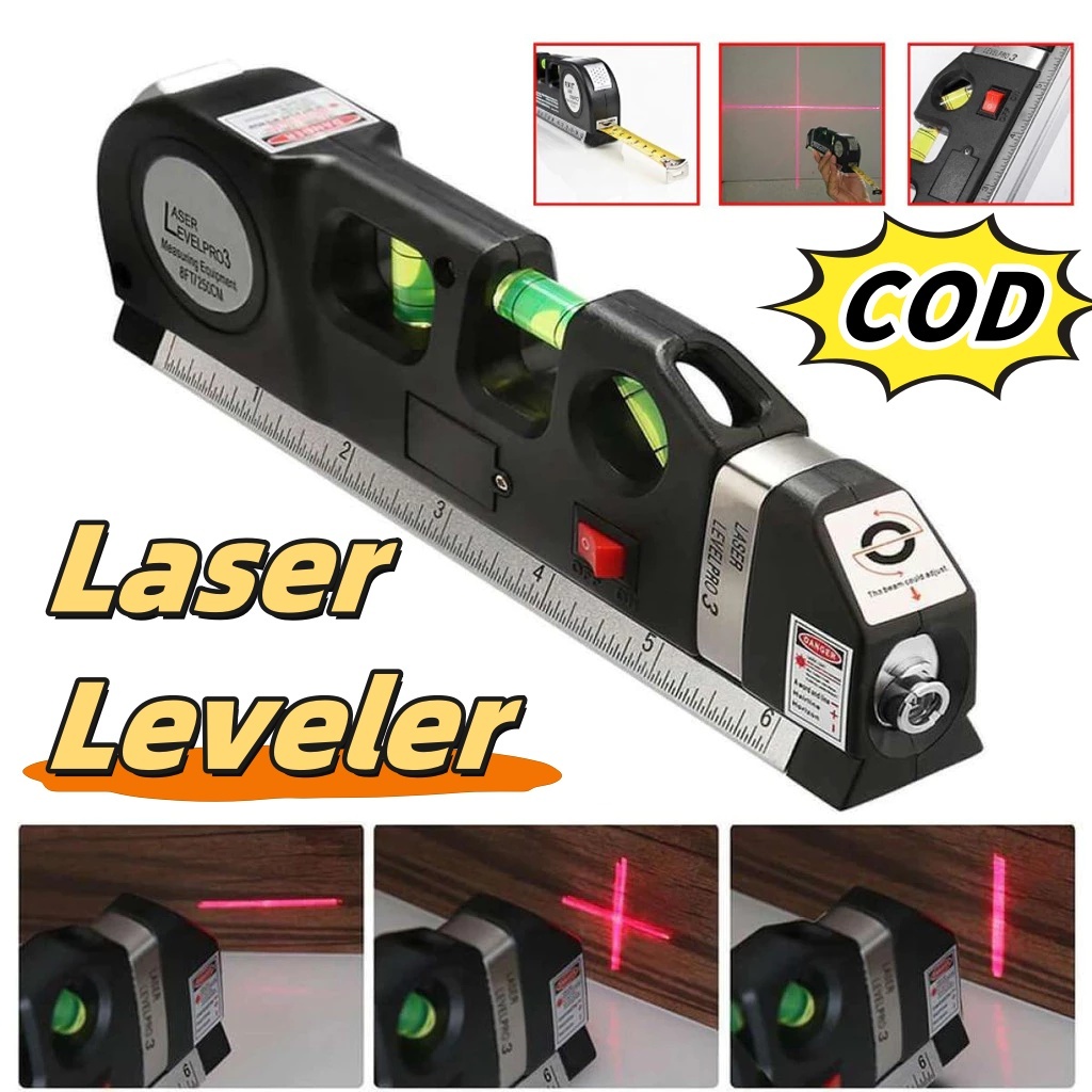 Laser Level Aligner Horizon Vertical Line Measure Tape Ruler ...