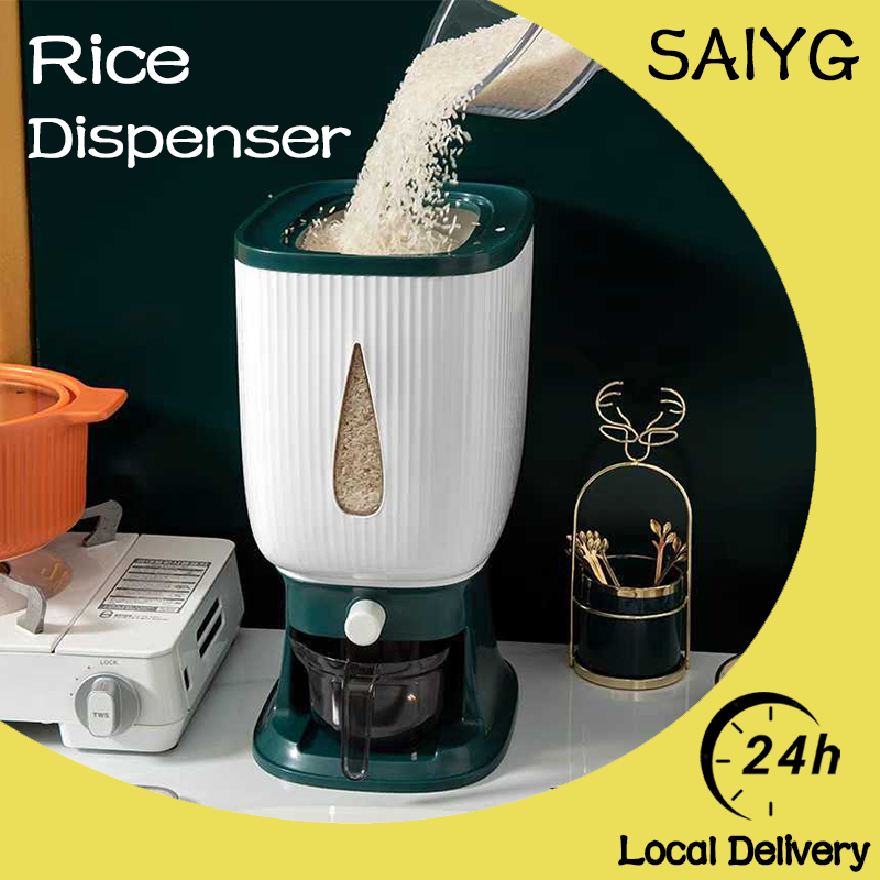 SAIYG 8kg/12kg Rice Dispenser And Storage With Measuring Cup Whole ...