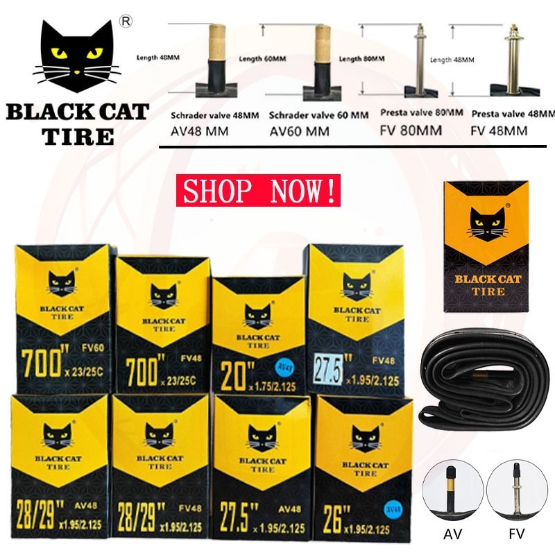 Blackcat Inner Tube Interior Butyl Bike Black Cat Tire 26, 27.5, 28,29 ...