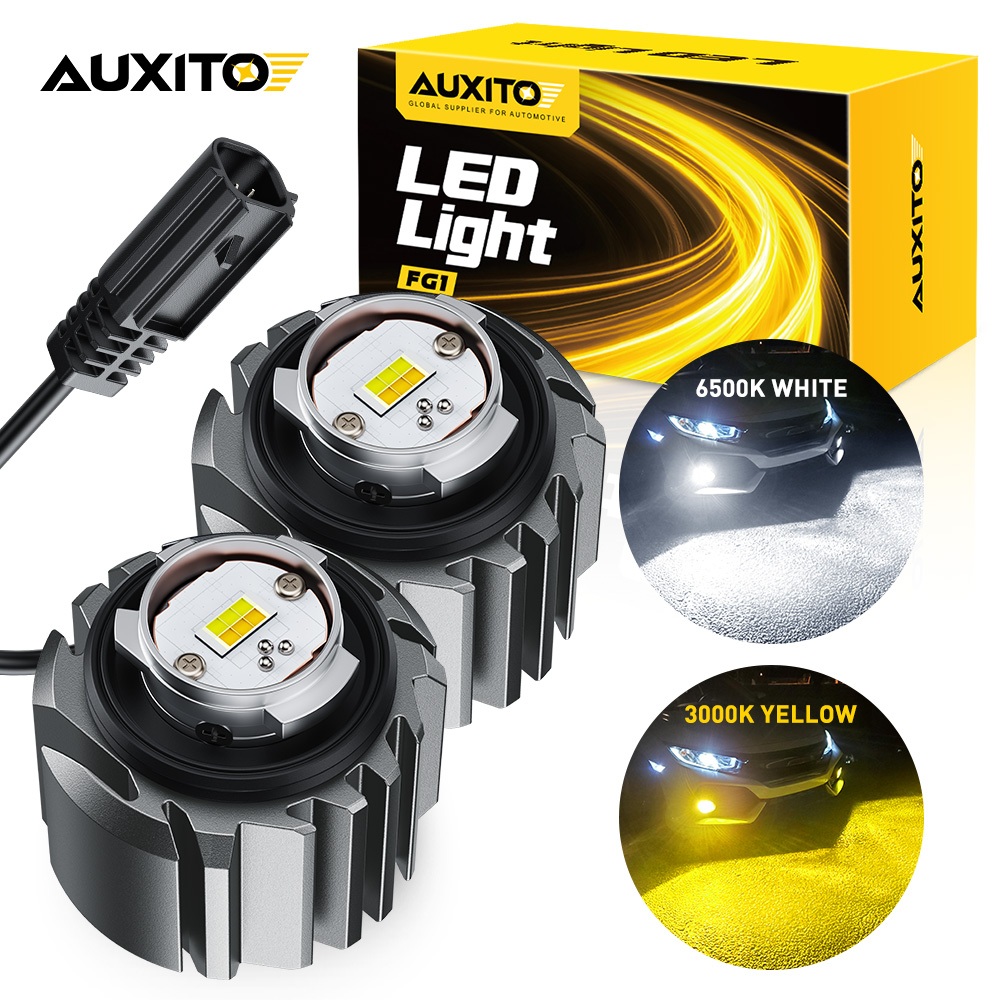 AUXITO 2PCS 80W 16000LM Dual Color L1B Led Fog Light For Car TOYOTA ...