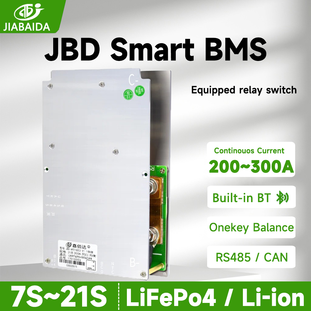JBD High Power Smart BMS 7S 8S 10S 12S 13S 14S 17S 18S 20S 21S LiFePo4 Li-ion 200A 300A BT ...