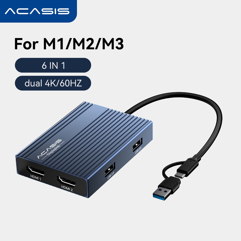 ACASIS 6-IN-1 Displaylink Docking Extended Mirror Mode Three Screen ...