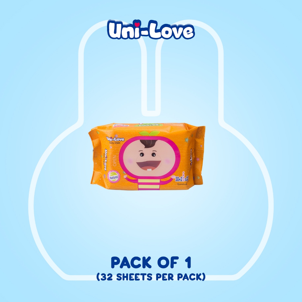 UniLove Powder Scent Baby Wipes 32's Pack of 1 | Shopee Philippines