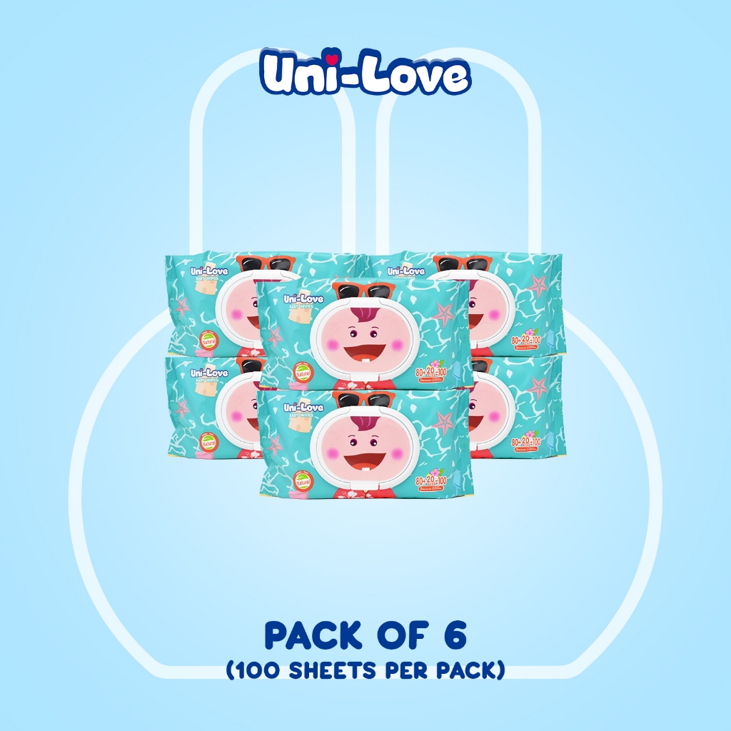 UniLove Baby Wipes Summer Edition (Boy) 100's Pack of 6 | Shopee ...