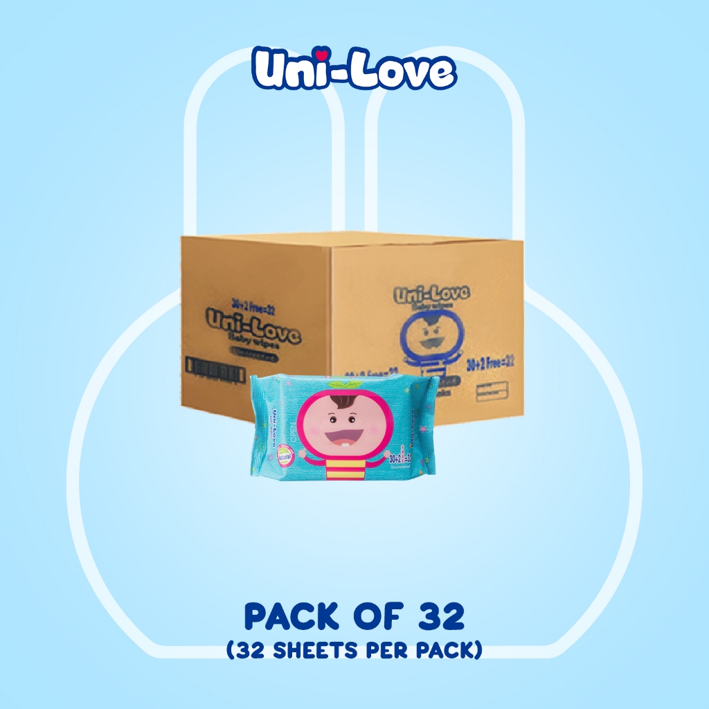 UniLove Unscented Baby Wipes 32's Pack of 36 (1 Case) | Shopee Philippines