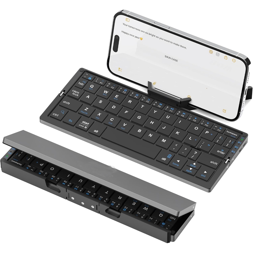 JOMAA Folding Mini Keyboard Wireless Bluetooth Keypad Supported 3 ...