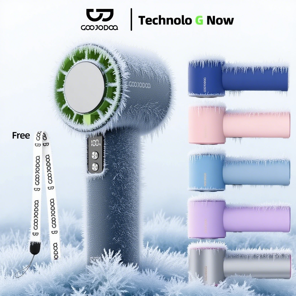 【New】GOOJODOQ 4000 mAh Turbo Jet Mini Fan Rechargeable Handheld ...