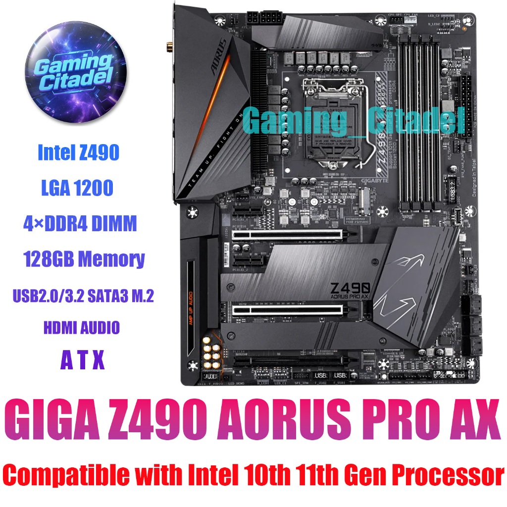 Used GIGABYTE Z490 APRUS PRO AX WIFI DDR4 ATX Z490 Compatible with ...