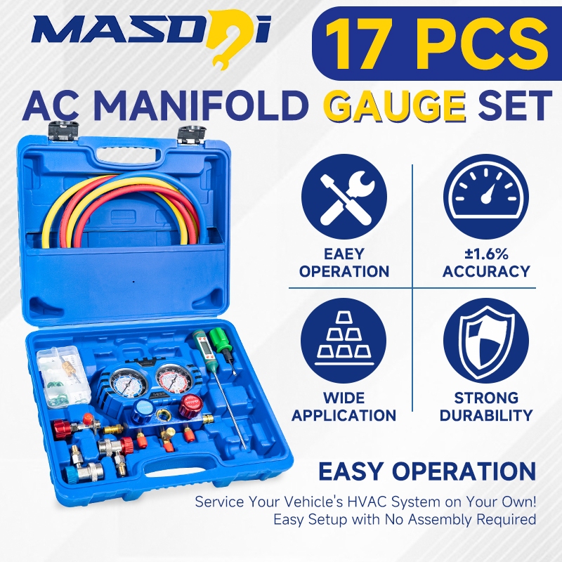 3 Way AC Gauge Set, AC Manifold Gauge Set for R410a R22 R134a ...