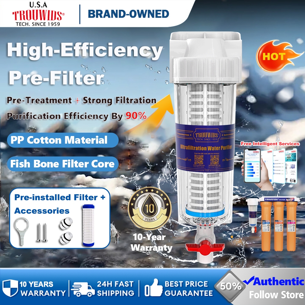 TROUWIDS Food Grade Water Filtration Whole House Pre-Sediment Water ...