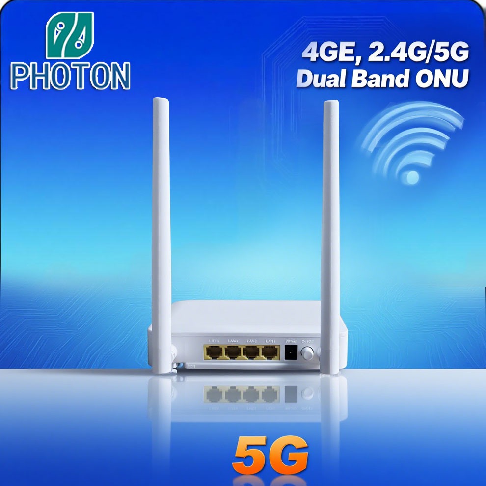 PHOTON 4GE lan data 5g Wifi gpon epon data onu AC1200 Dual band FTTH ...