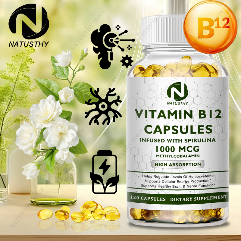 Vitamin B12 Supplement Capsules 1000 MCG For Mental Clarity, Energy ...