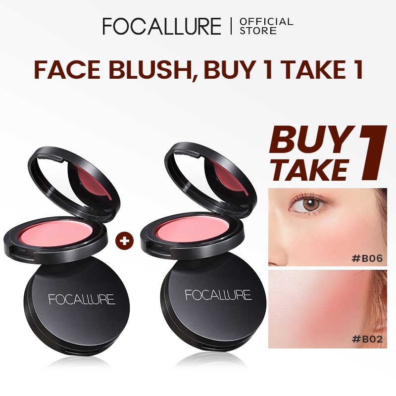【BUY 1 TAKE 1】FOCALLURE Face Blush Powder Highlight Cheek Natural Cheek ...