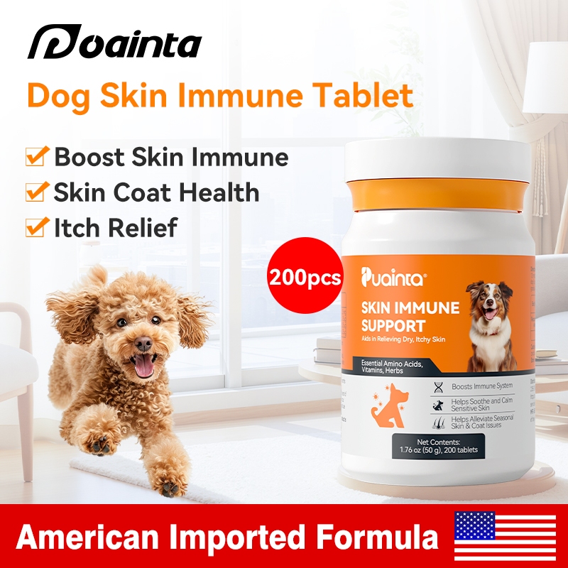 PUAINTA Dog Supplement Skin Immune Tablet for Dog Skin Allergy Itch ...