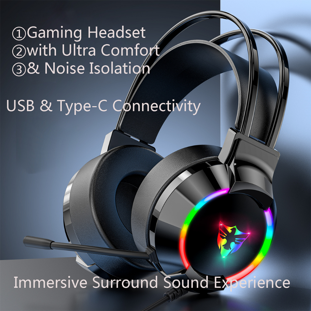USB Type-C Gaming Headset for PC/Phone -USB Dual Mode, Surround Sound ...