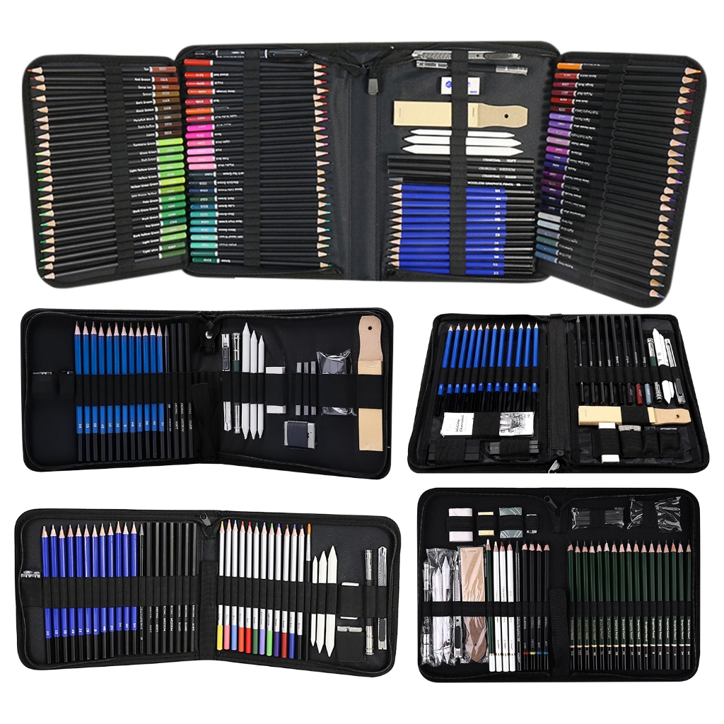 Sketch Pencil Set 33/40/42/72/96/145Pcs Artist Craft Professional ...
