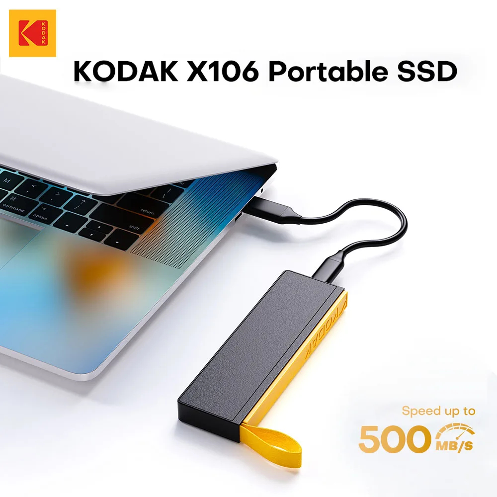 KODAK X106 Portable SSD 500MB/s | USB 3.2 Gen 2 | Phone/PC Storage ...