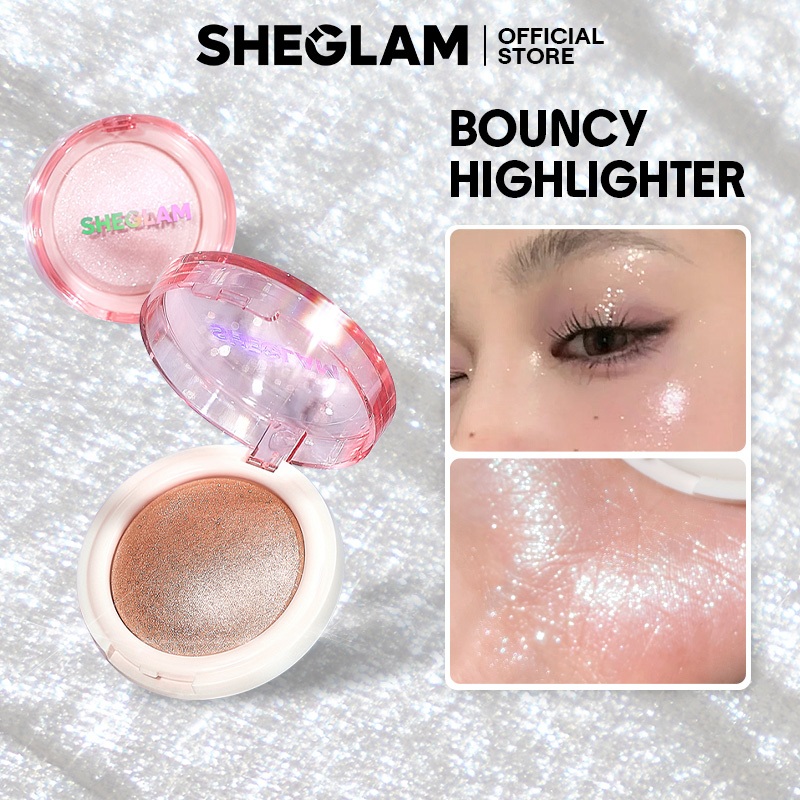 SHEGLAM Glowchi Bouncy Highlighter Palette Powder Sugar Shimmer Face ...