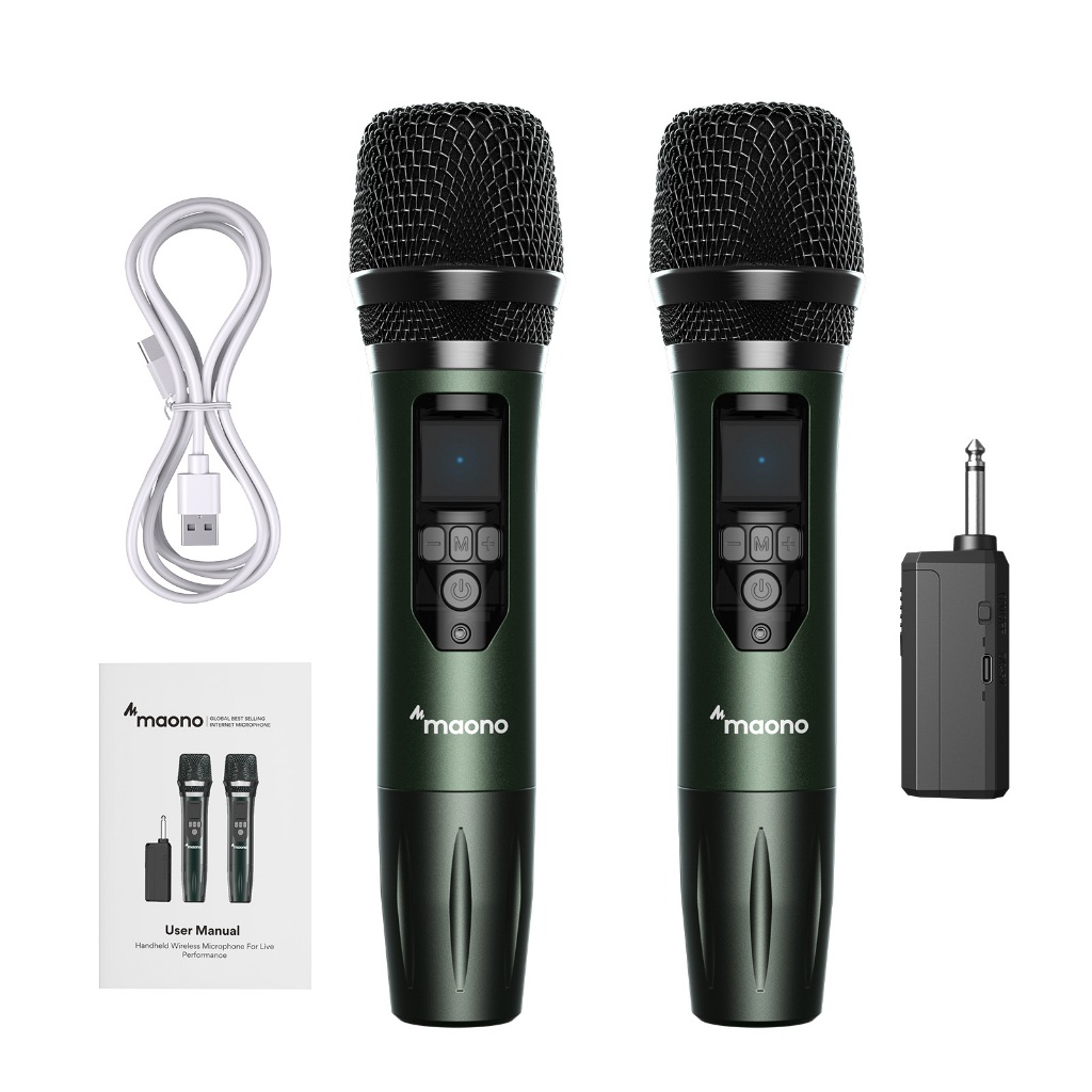 Maono WM761 Professional Wireless Microphone UHF Handheld Rechargeable ...