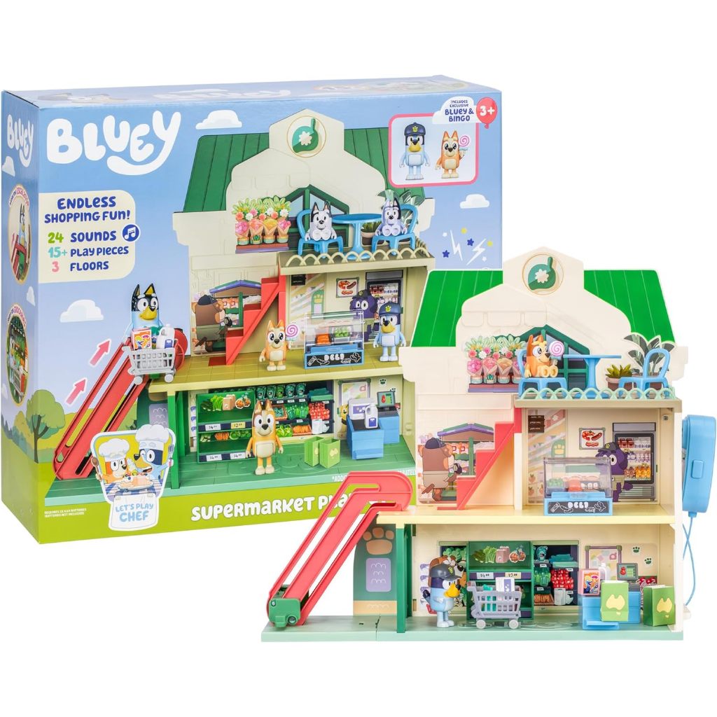 Bluey Bluey Supermarket Toy Set, 3 Different Levels, with Exclusive ...