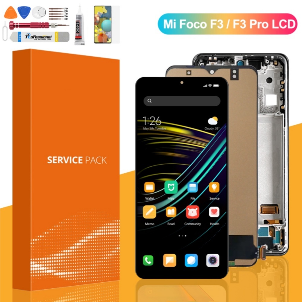 For Xiaomi Poco F3 LCD M2012K11AG Display Touch Screen Digitizer with Frame Replacement for Poco ...