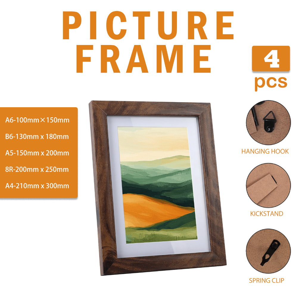 5R/6R Picture Frame With Matting Photo Frame Aesthetic Picture Frame ...