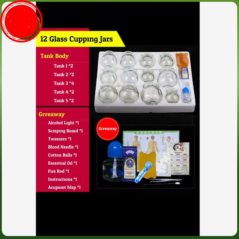 12PCS BODY CUPPING SET | Health & Wellness Products | Ventosa Glass ...