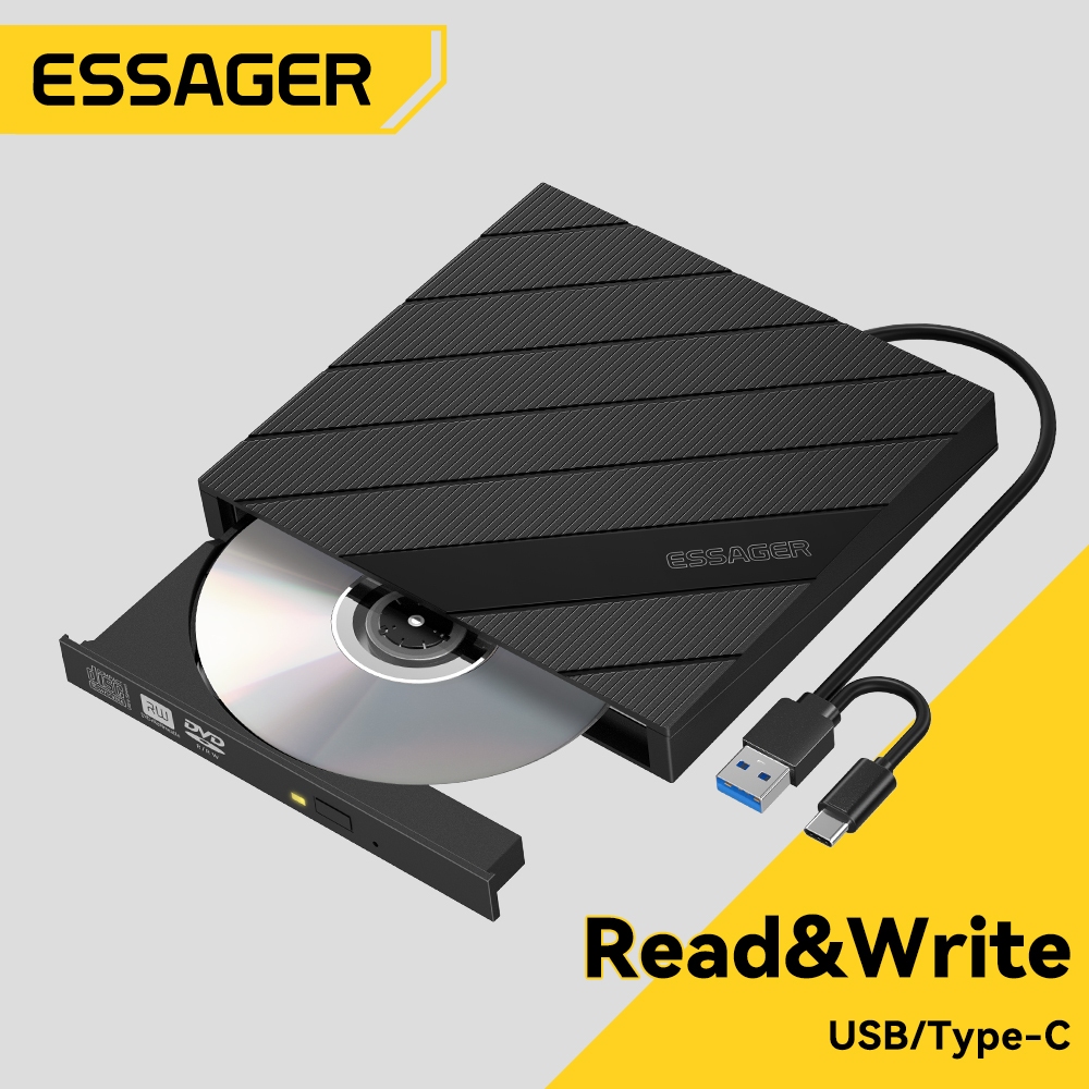 Essager External DVD/CD Writers High-speed Disc Reading and Play USB3.0 ...