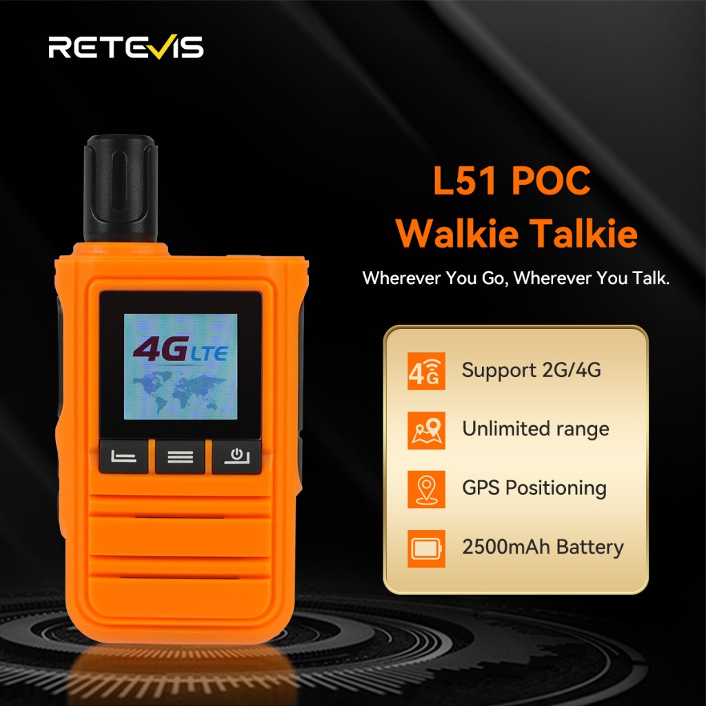 Retevis L51 PoC Radio 4G Network Two Way Radio Long Range Profesional ...