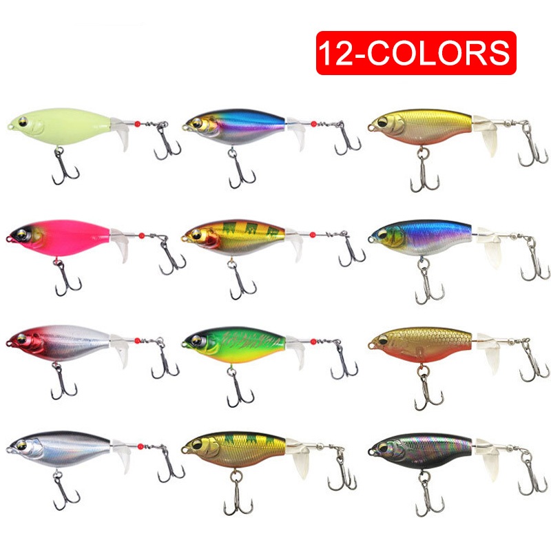 6g/6cm Whopper Popper Top Water Lure Rotating Tail Wobblers 12 Colors ...