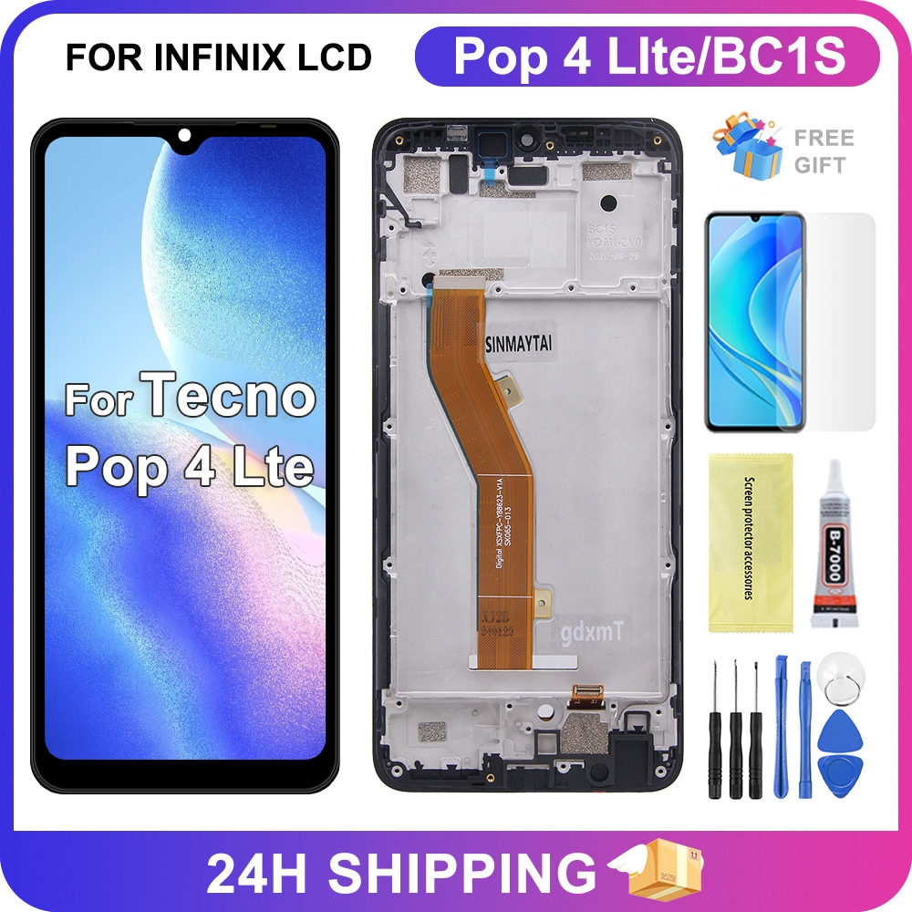 LCD With Frame For Tecno Pop 4 Lite Lte / BC1S LCD Display Touch Screen ...