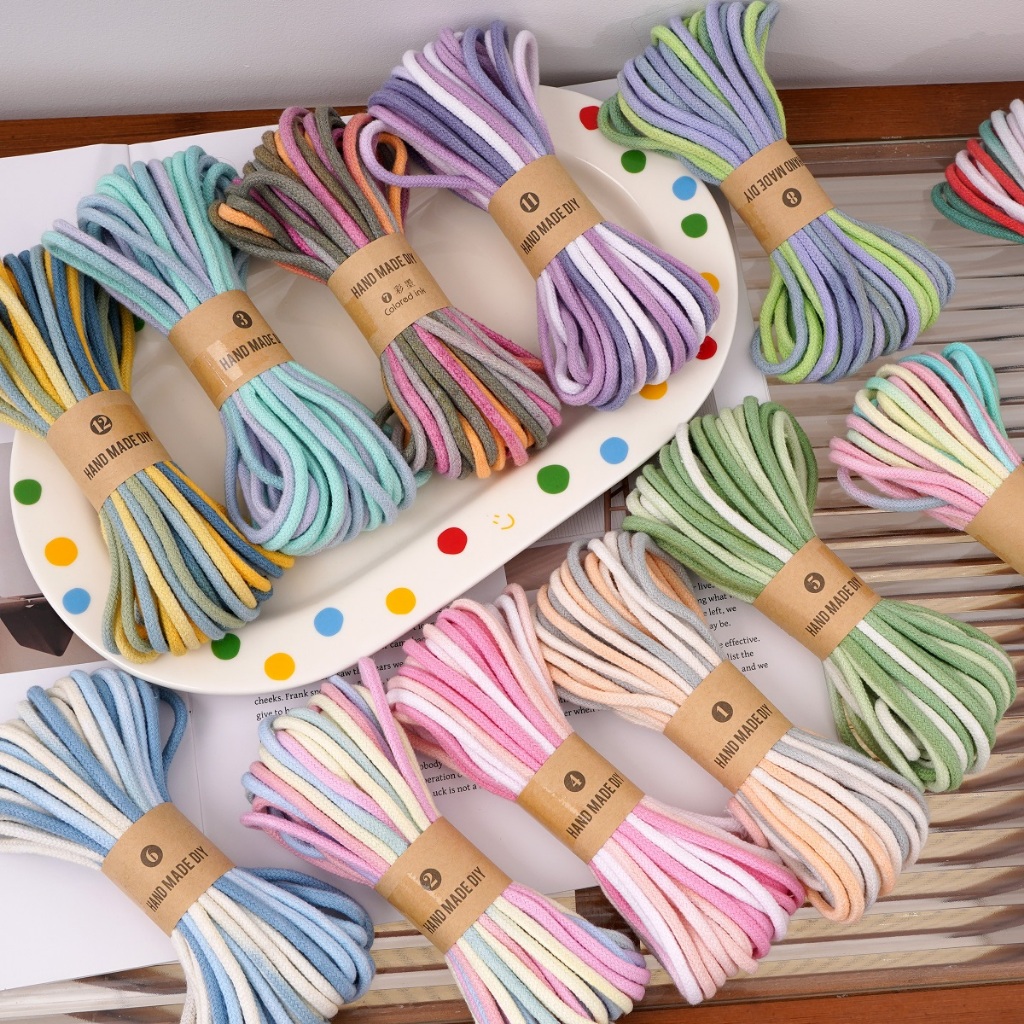 [4mm] 10m Segment Dyed Gradient Braided Rope Colorful Braided Rope DIY ...