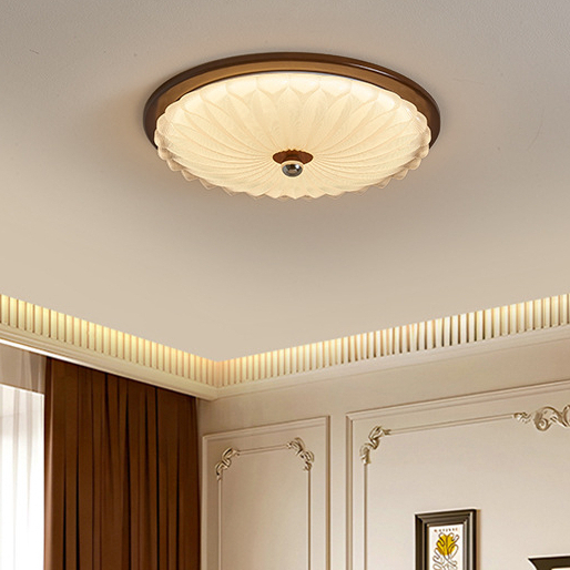 Vintage Walnut Color Ceiling Light French Solid Wood Led Center Light ...
