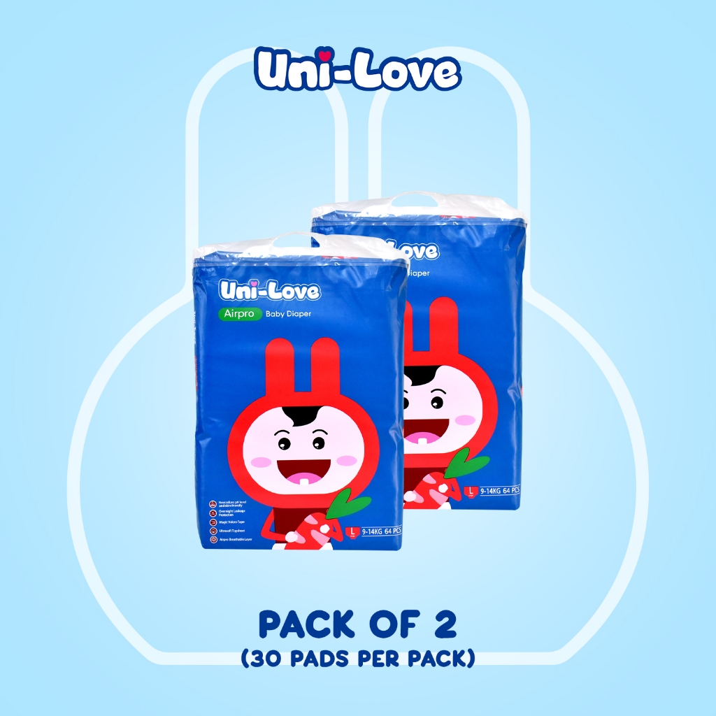 Uni-Love Airpro Baby Diaper 64's (Large) Pack of 2 | Shopee Philippines