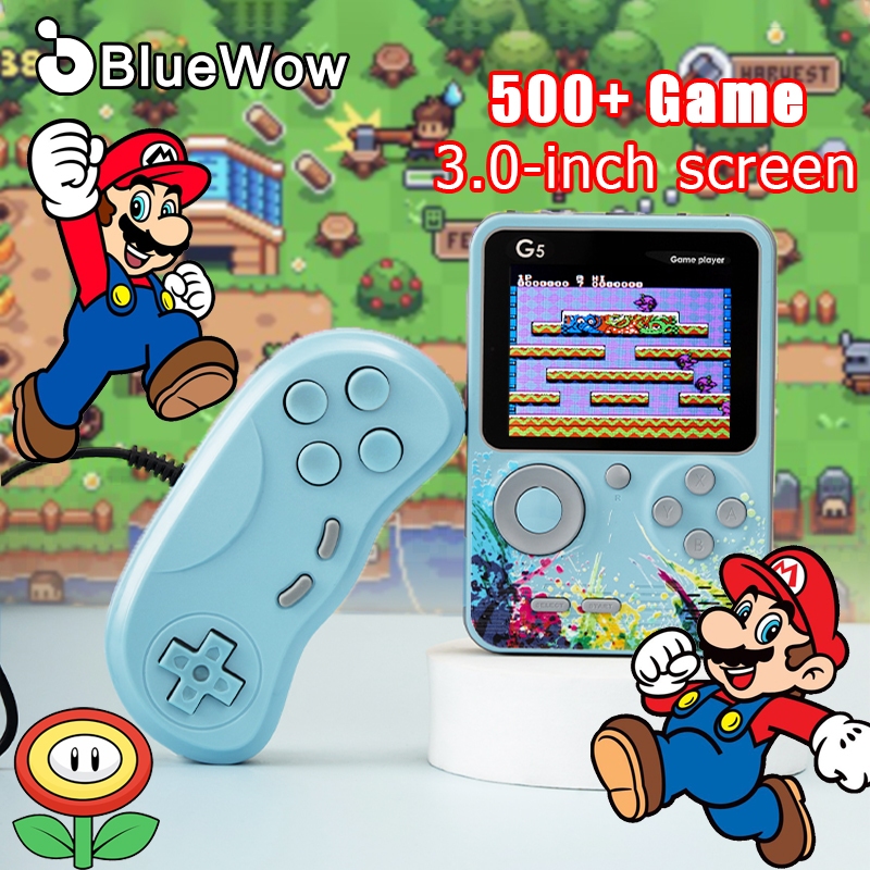 BlueWow G5 Retro Handheld Game Console 500 in 1 Classic Mini Gaming ...