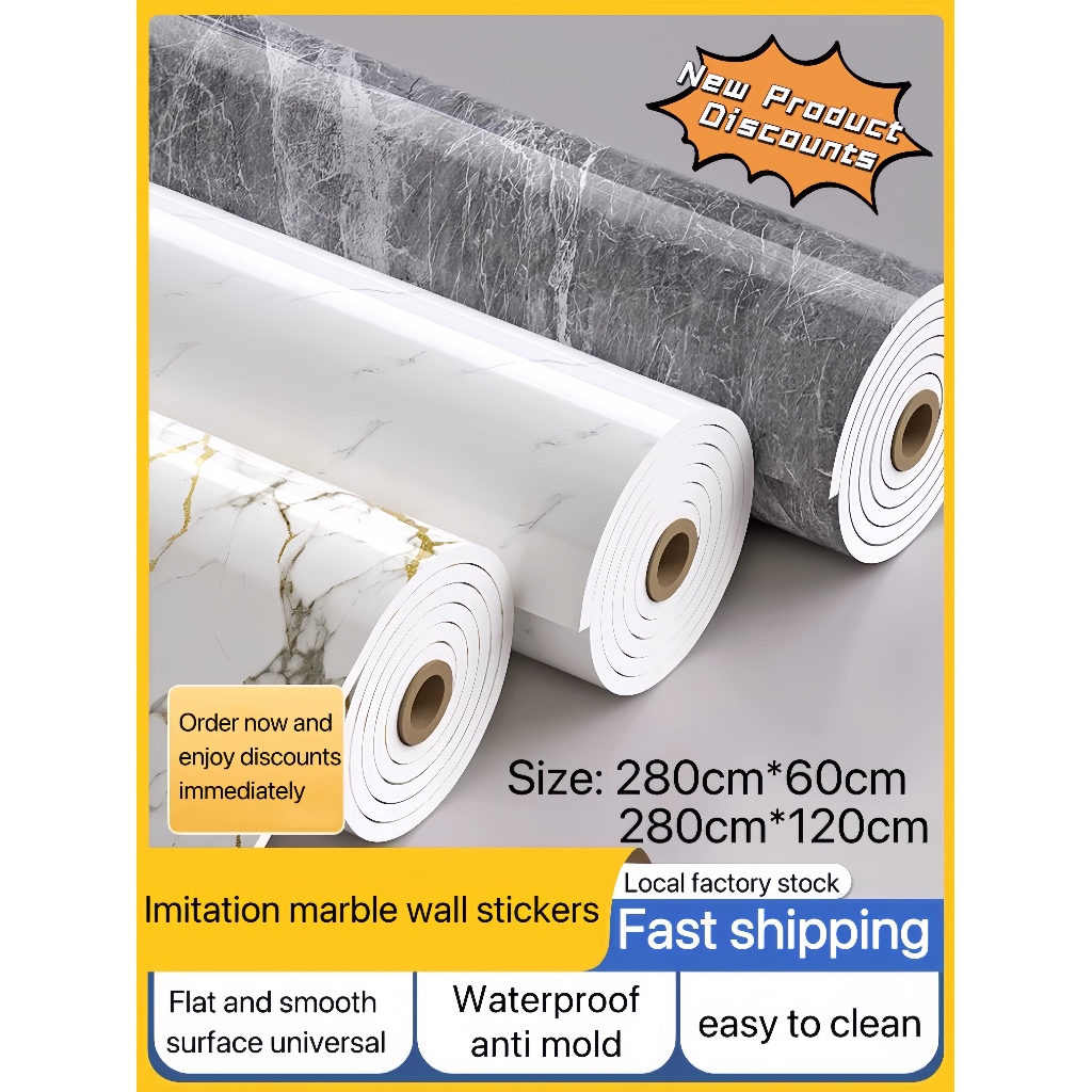 Large roll(120*280Cm)&Marble Wall Stickers/wallpaper design wall decor ...