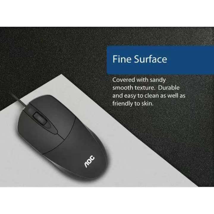 AOC Mouse Optical Wired Mouse Ergonomic 3 Button 1600DPI Adjustable ...