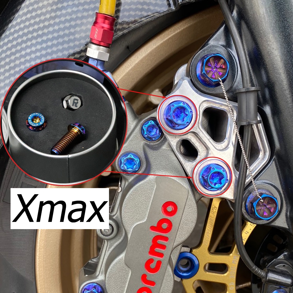 FLAWLESSTI Xmax 300 Gr5 Anti-theft Bolts Rear Shock Brembo Front Rear ...