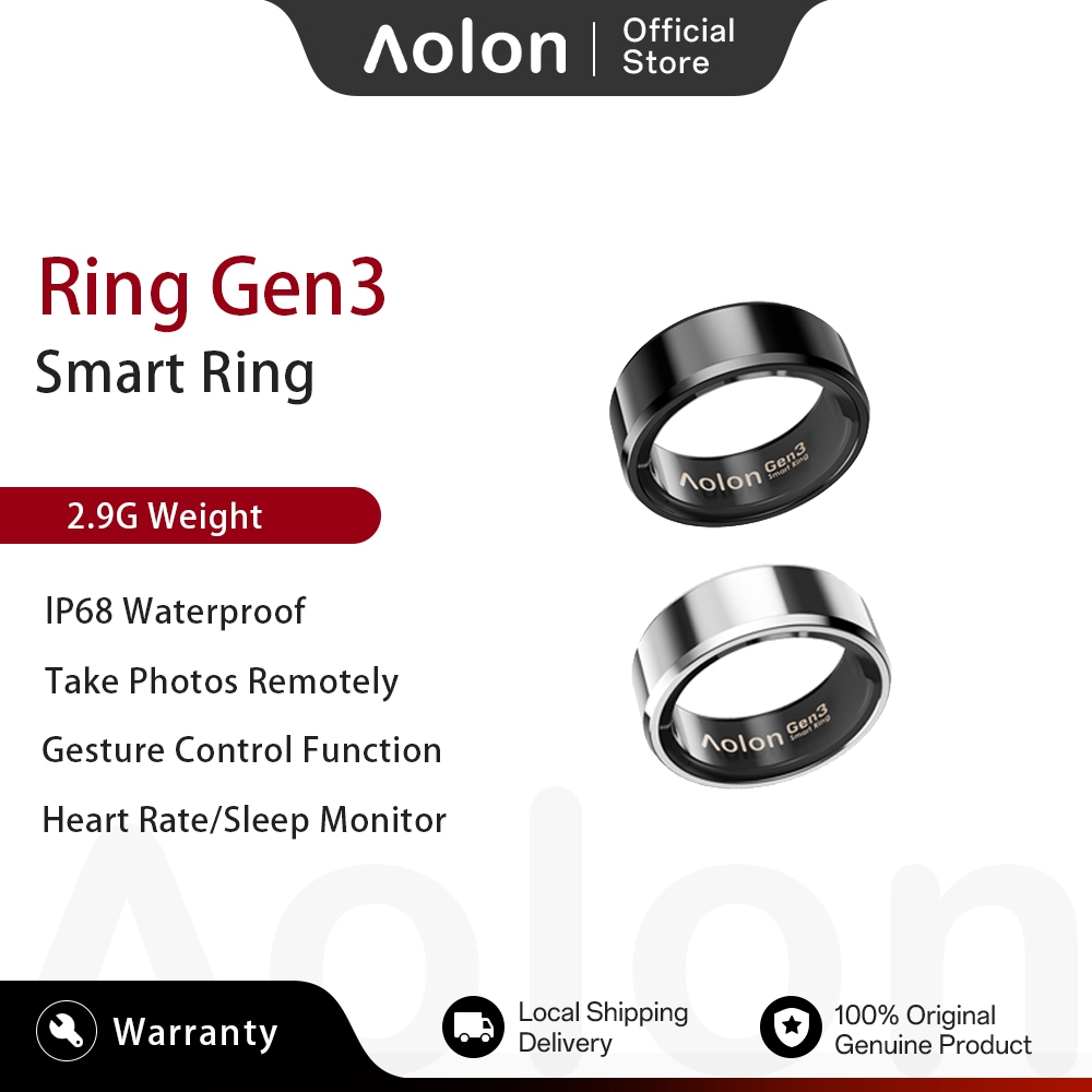 Aolon Ring Gen3 Smart Ring 5ATM Swimming Diving Sports & Health Records ...