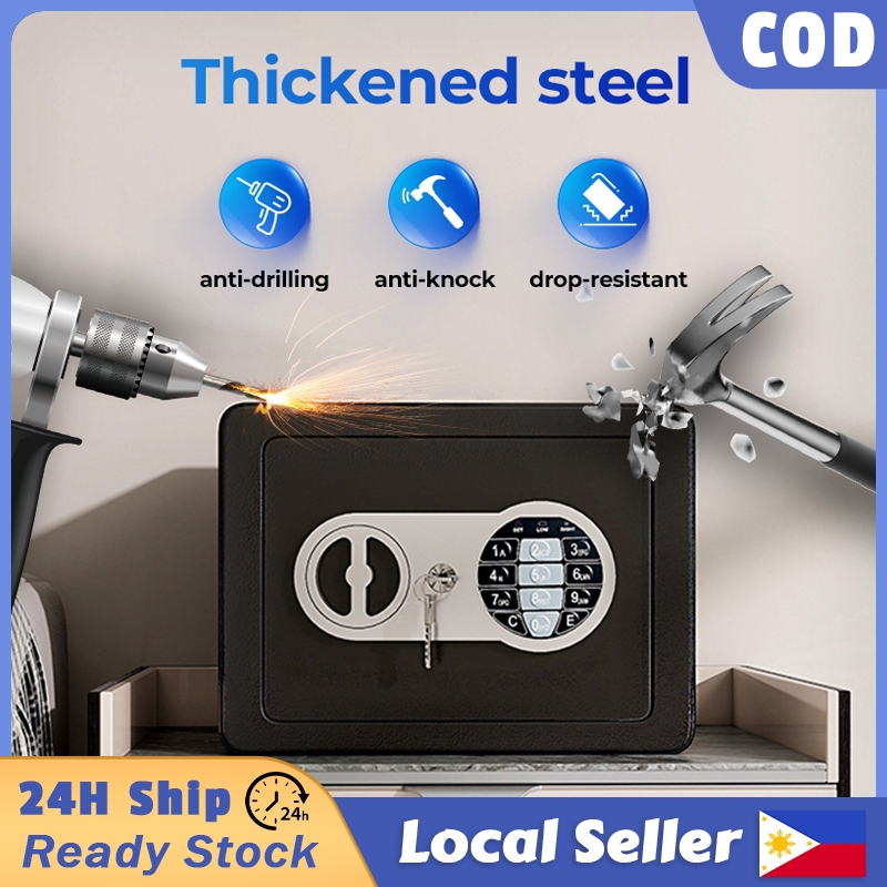 Safe Box Cash Box Safety Vault Money Security Fireproof Mini Strong Box ...