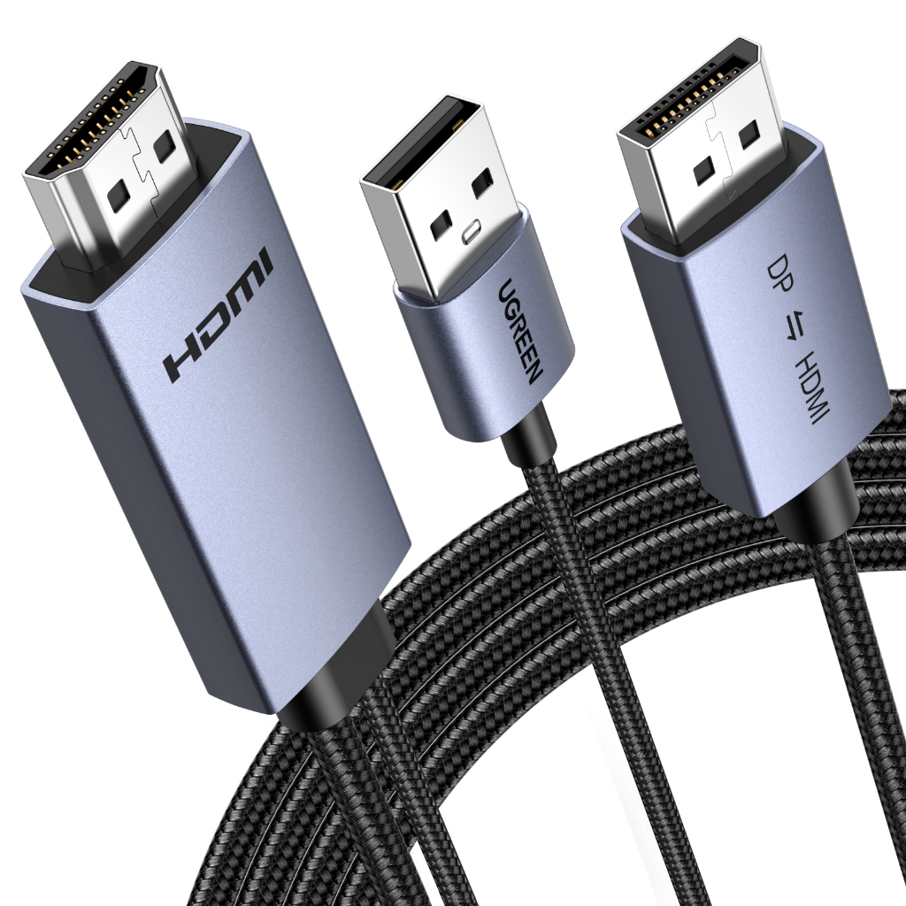 UGREEN 4K DP to HDMI Bidirectional Cable with USB Charging Cable High ...